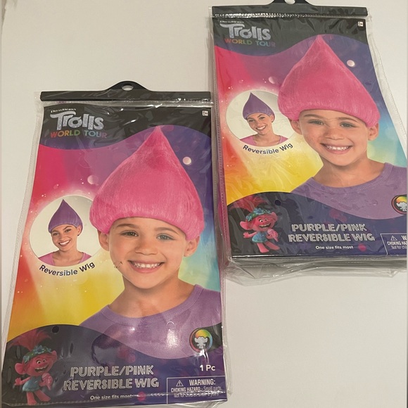 Dreamworks | Costumes | Bnt Trolls World Tour Reversible Wig Hair ...